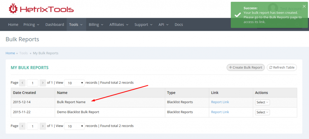 Create Status Page – HetrixTools
