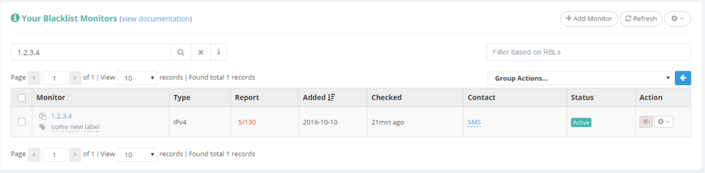 API – Edit Blacklist Monitor – HetrixTools
