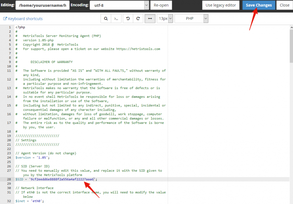 Install The Php Version Of The Server Monitoring Agent On Cpanel